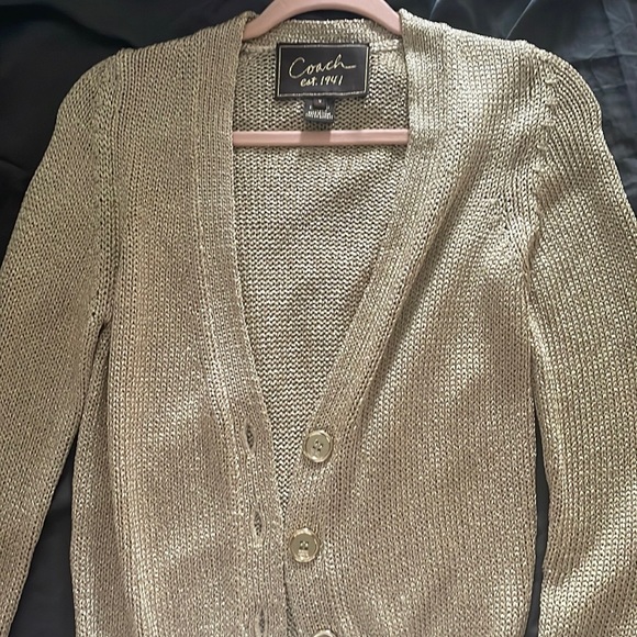 Coach | Sweaters | Coach Gold Cardigan | Poshmark